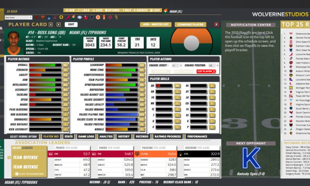 Draft Day Sports: College Football 2020 - Operation Sports