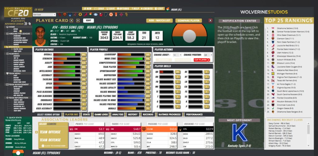 Draft Day Sports: College Football 2020 Review - Operation Sports