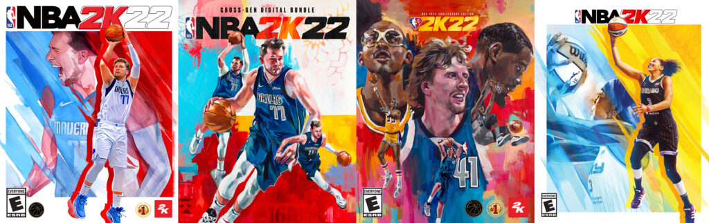 NBA 2K22 Cover Athletes Luka, Durant, Dirk, Kareem, Candace Parker